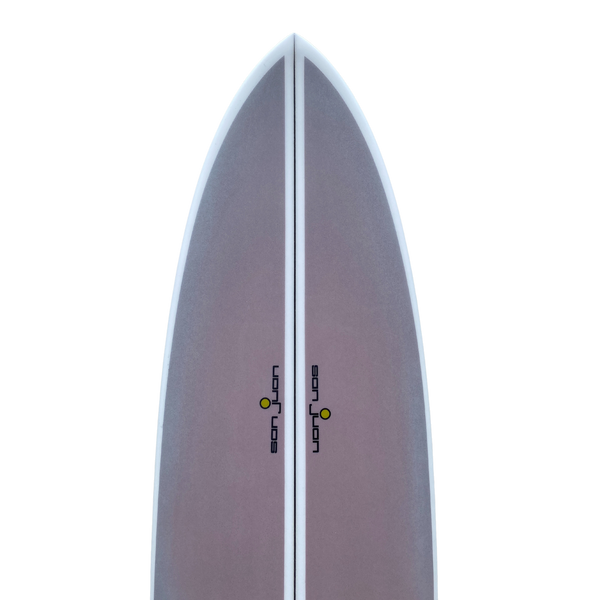 SAN JUAN TWIN PIN EVERYDAY 7'2" GRAPE AIRBRUSH SPRAY 6MM PLY PIN TAIL ...