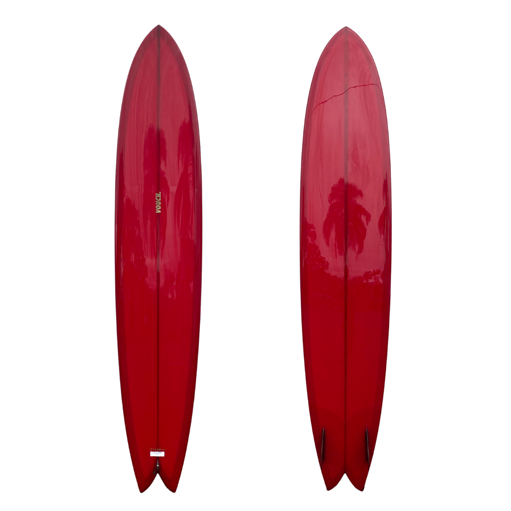 VOUCH LONG VISH 10' DEEP RED TINT DECK AND BOTTOM BLACK GLASS ON KEELS ...