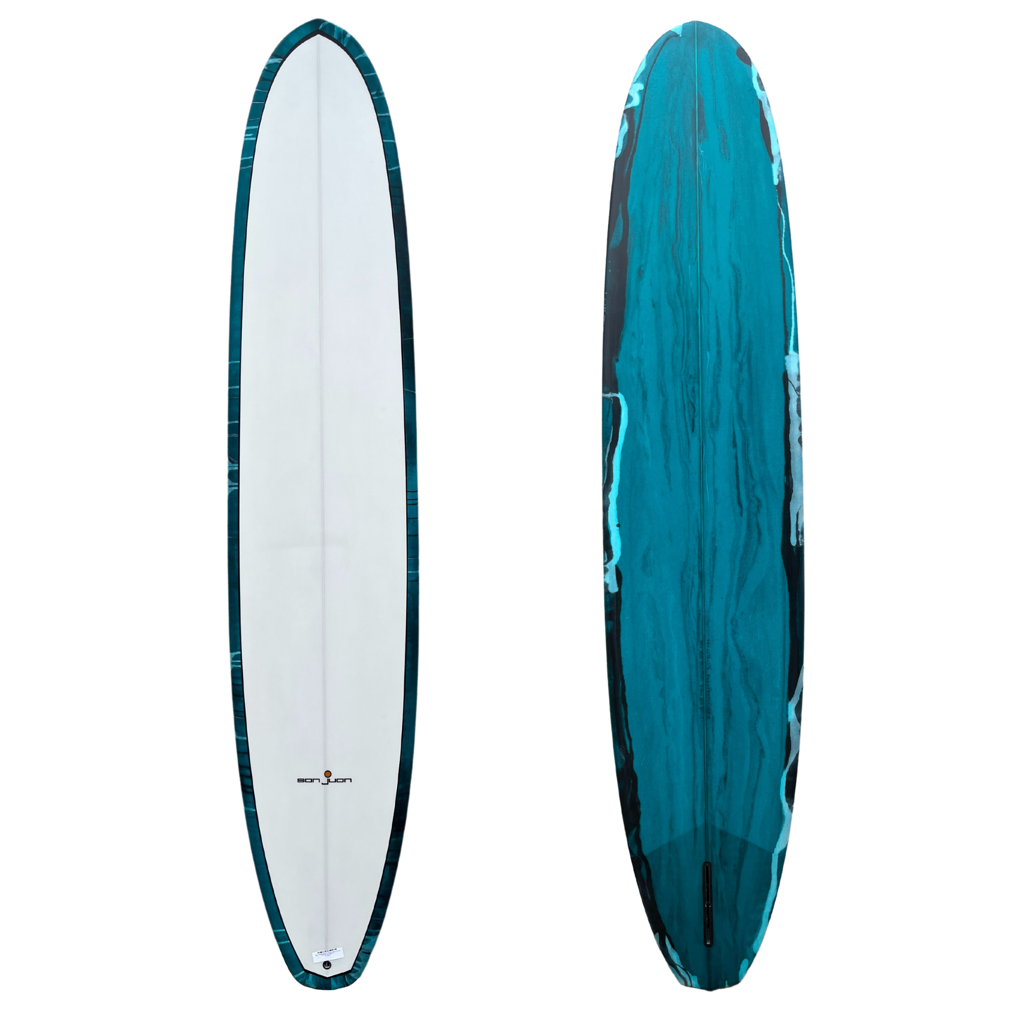 SAN JUAN RG2 9'4" BLUE GREEN SWIRL CUT LAP TINT WET RUB 6MM PLY ...