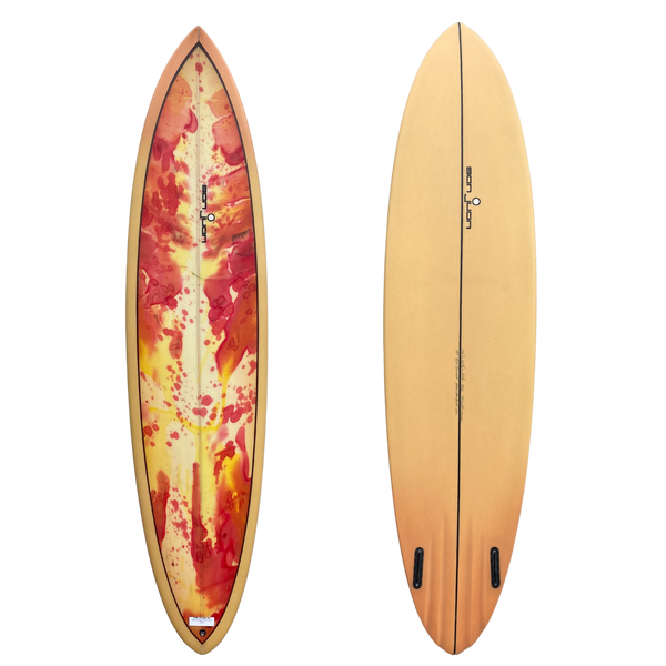 SAN JUAN TWIN PIN 7'8" ORANGE SPRAY RESIN DECK WET RUB 6MM PLY PIN TAI ...