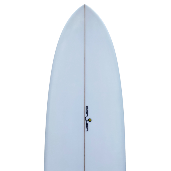 SAN JUAN TWIN PIN MID 7'2 CLEAR TINT WET RUB 6MM PLY PIN TAIL CHANNEL ...