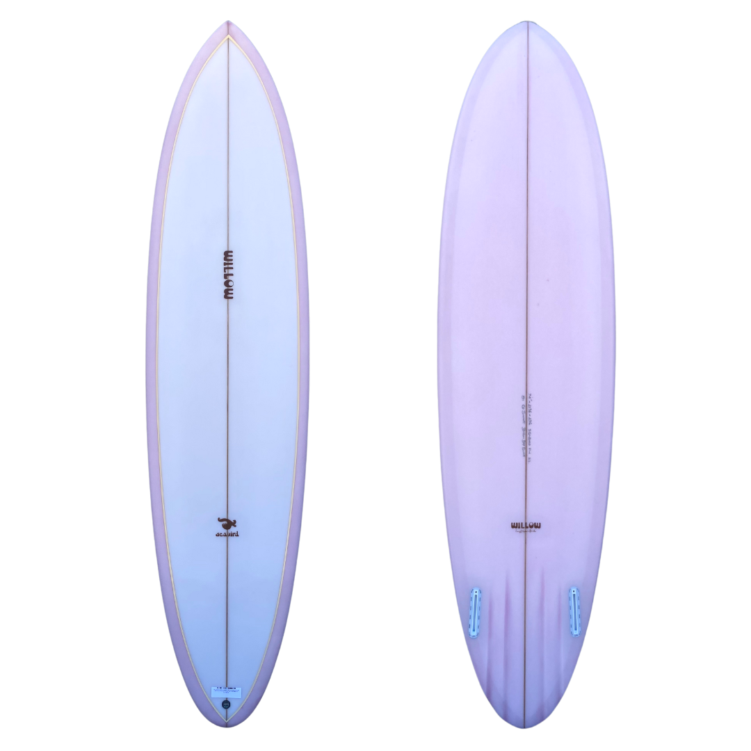 WILLOW SEABIRD CHANNEL PIN 7'4" MUSK CUT LAP TINT PALE YELLOW PIN LINE ...